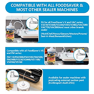 Jar Vacuum Sealer for Mason Jars - Food Vacuum Sealer Food Jar Protector Vacuum Sealing Kit For Mason Jars Wide Regular Mouth With Manual Vacuum Pump And Lid Opener For Storage Food & Making Ferment