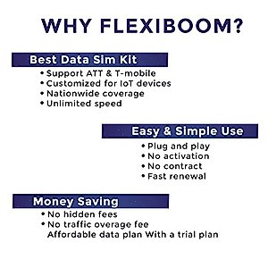 FLEXIBOOM Data SIM Card - USA ATT & T-Mobile for Unlocked IoT Devices, No Voice & SMS(Universal, Triple Cut 3-in-1)