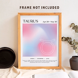 Taurus Gifts for Women - Astrology Decor Wall Art Print, Zodiac Sign Poster Birthday Gift for Tauruses (8x10 Unframed)