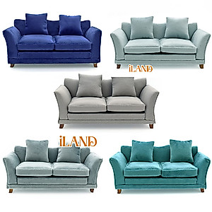 iLAND Modern Dollhouse Furniture on 1/12 Scale of Miniature Sofa for Dollhouse Living Room (Dark Blue Velvet)