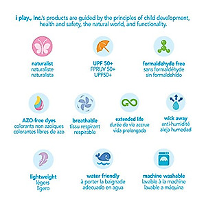 i play. Baby Flap Sun Protection Swim Hat, White, 0-6 Months