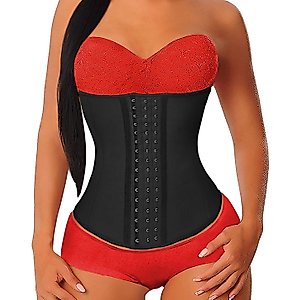 YIANNA Waist Trainer for Women Tummy Control Latex Underbust Waist Cincher Corset Sport Girdle Hourglass Body Shaper,(Black, XS)