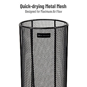 Mind Reader Umbrella Rack Stand For Canes Walking Sticks Umbrellas, Metal Mesh, Black