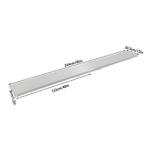 Folding Concession Shelf, 96" x 12" Stainless Steel Durable Wall-Mounted Serving Window Shelf Stand, Kitchens Storage Rack, Heavy-Duty 132 lbs Load Capacity Shelving for Food Trucks Trailers