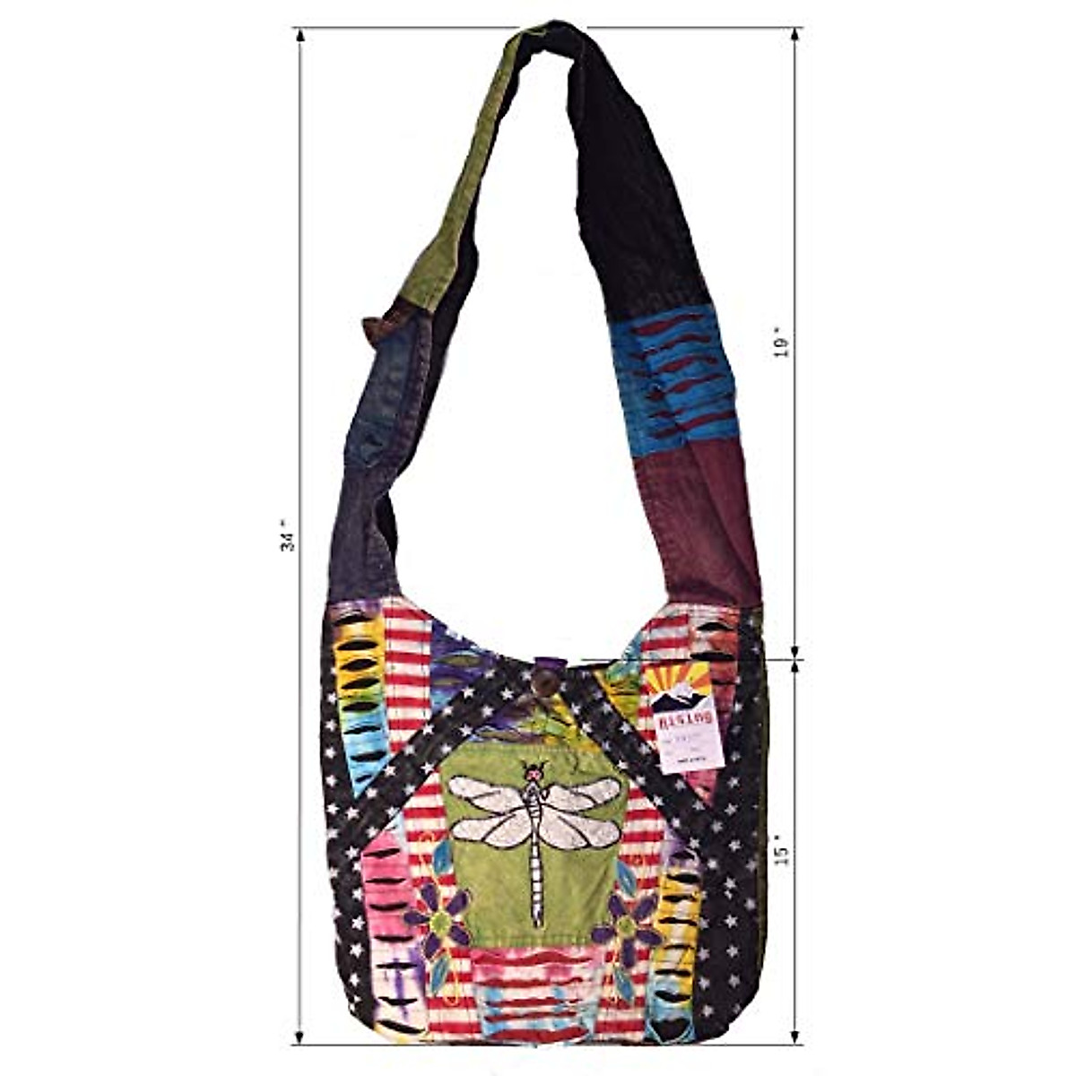 Dragonfly Cross Body Hobo Bag Handcrafted