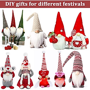 24 Pieces Pre-Cut Gnome Beard Braids Wooden Balls Nose Set， Handmade Gnome Beard Fake Fluffy Gnome Beard Faux Fur Gnome Dwarf Beard Braids Unfinished Wooden Balls for DIY Your Gnomes