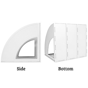 SAYEEC Magazine Holder Plastic File Sorter Binder Holder for Desk Folder Organizer Stand Book Shelf Dividers Vertical Filling Storage Rack Desktop Bookshelf Display Box for Office School Home (Grey)