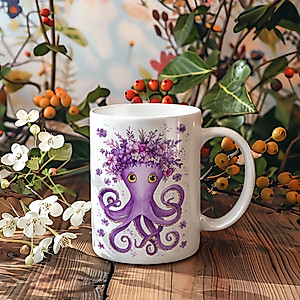 Eali88fa I just Freaking Love Octopus Gift for Octopus Sea Lover,11 oz White (325 ml) Ceramic Coffee Mug
