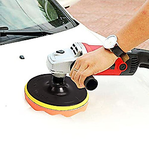 Coceca 7pcs 6 Inch Drill Buffer Attachment with Buffing Wheel, Sponge and Wool Polishing Pad Set with M14 Drill Adapter