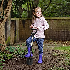 Shovels for Digging ,31 inch Long & 1-1/4inch Diameter with Curved D -Shaped Handle Heavy Duty Car Shovel, Suitable for Excavation Camping Car Gardening.