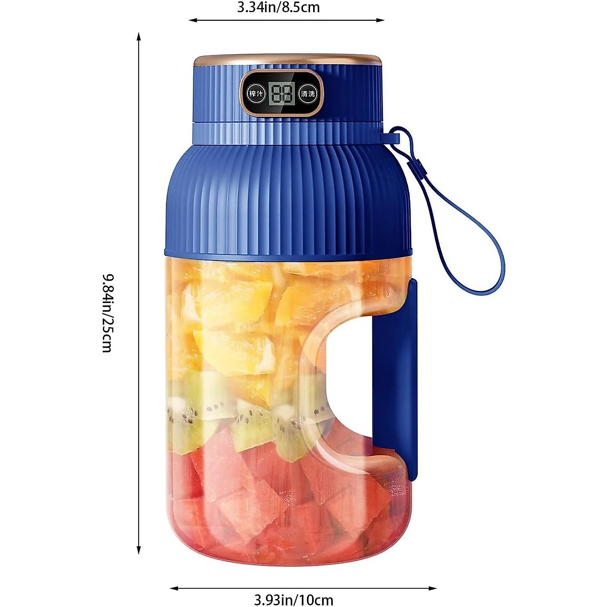 Ovidian Juicer Cup, The Ovidian Portable Juicer, 2024 New Multifunctional Portable Juicer Cup with Digital Display, Portable Smoothie Blender on the Go for Shakes, Smoothies (B, Single Cup+Single Lid)