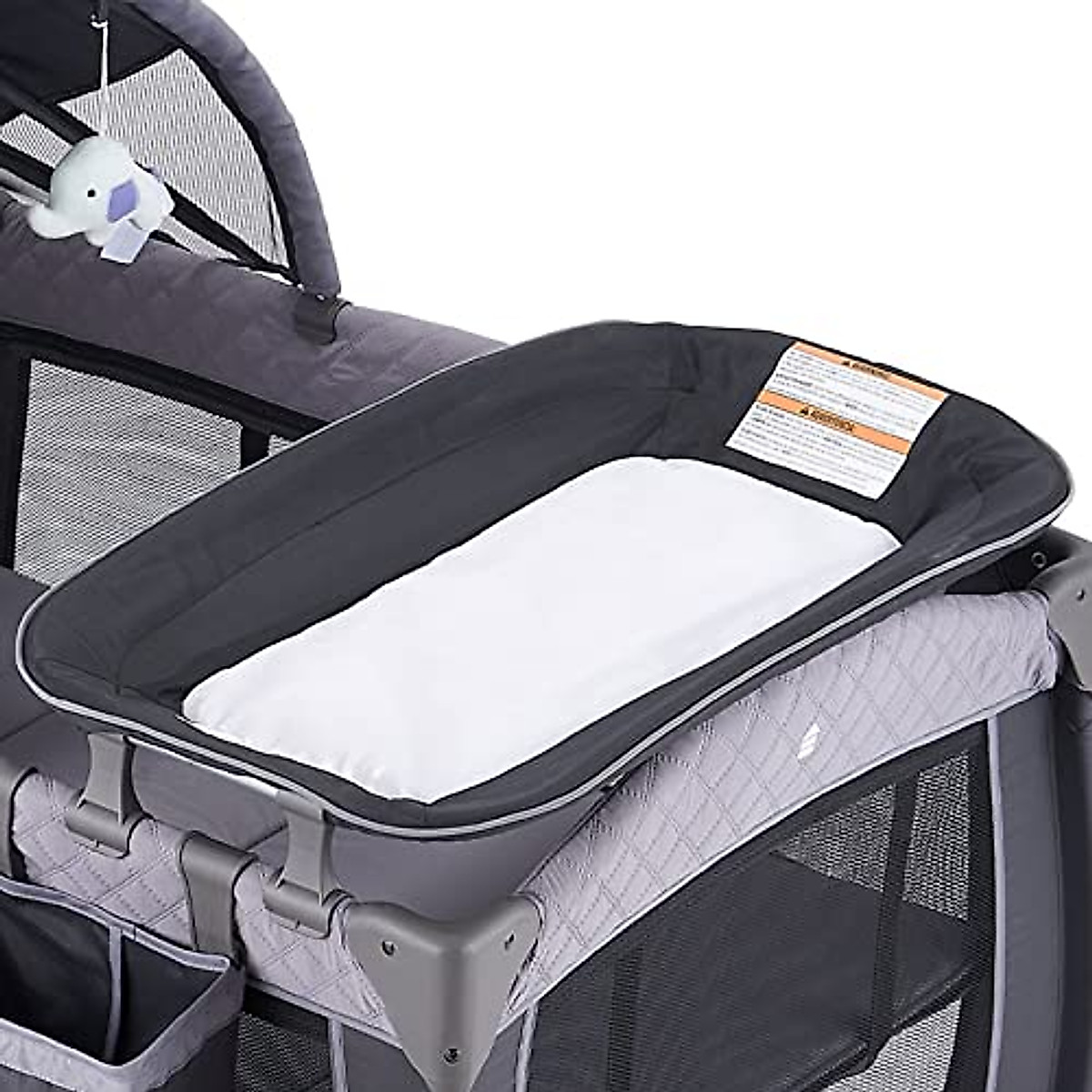 Pamo Babe Portable Baby Nursery Center Baby Playard, Foldable Baby Crib with Changing Table & Wheels(Grey)