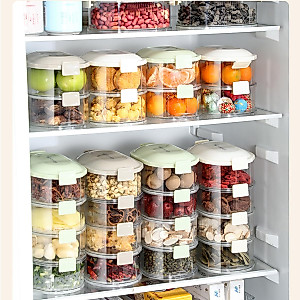 Food Storage Containers with Lids Airtight, Plastic Storage Meal Prep Container-Stackable Food Preservation Organizer Box 100% Leakproof & BPA-Free Organization and Storage Sets (White,4)