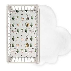 Hello Pawa! Standard Size Baby Mini Crib Sheets Animal Pattern Soft 100 Percent Cotton Fitted - Comfortable and Cozy Pack n Play Sheets for Girls, New Born Babies and Toddlers