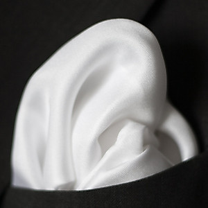 Royal Silk Fine White 100% Silk Pocket Square for Men Full-Sized 17"x17"