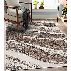 LUXE WEAVERS Rug – Art Deco Living Room Carpet with Marble Swirl – Persian Area Rugs for Modern Home Décor, Soft Luxury Rug, Stain-Resistant, Medium Pile, Jute Backing, Grey / 5’ x 7’