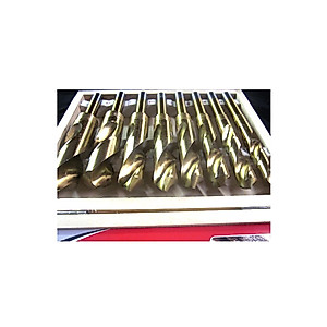 ATE Tools 8 Pc Titanium Silver & Deming Power Drill Bit Set Drilling 9/16"-1"