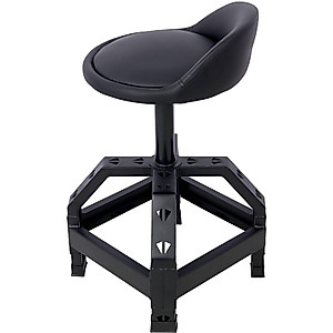 FRITHJILL Heavy Duty Pneumatic 360 Degree Swivel Mechanics Stool with Foam Cushioning and 300 Lb Weight Capacity, Black
