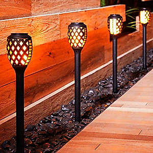 Grand patio Outdoor Solar Lights, Water-Resistant Flickering Flames Torch Light, Landscape Decoration Lighting, Pack of 8