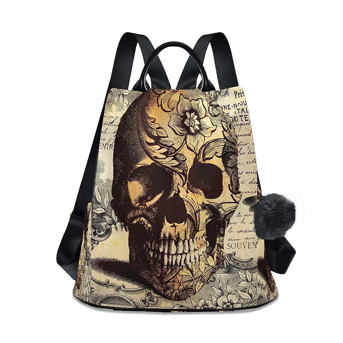 ALAZA Day of the Dead Skull Flower Women Backpack Anti Theft Back Pack Shoulder Fashion Bag Purse