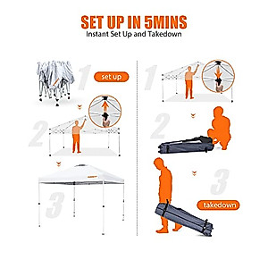 Pop Up Canopy Tent 10’ X 10’, ENGiNDOT Easy Set-Up Outdoor Canopy, Instant Canopy with Sidewall, Water Resistance Camping Canopy for Party/Exhibition/Picnic