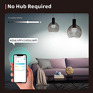 OREiN Smart WiFi Light Bulbs, Dimmable RGBW LED Light Bulbs Color Changing Light Bulb, A19 E26 60W Equivalent, Multicolor Smart Bulbs That Work with Alexa & Google Home, 1800k-6500k, High CRI, 4 Pack