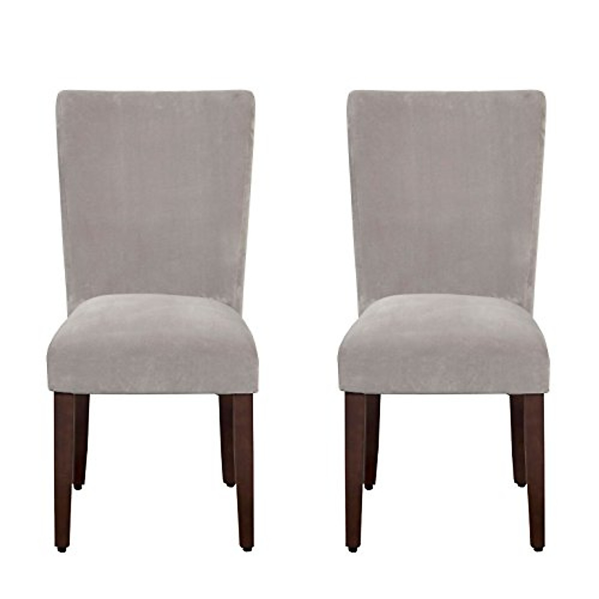 HomePop Parsons Classic Upholstered Accent Dining Chair, Set of 2, 19"D x 23.5"W x 38"H, Gray Velvet