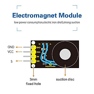 KEYESTUDIO 5V DC 25N Force Electric Lifting Magnet Solenoid Electromagnet Module for Arduino