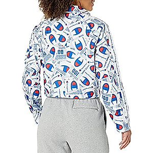 Champion Women's Cropped Coaches Jacket, jockey tang Scatter Mix White, LARGE