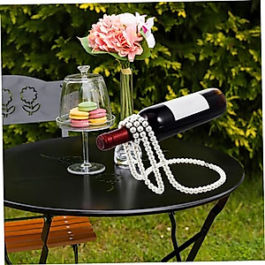 BESPORTBLE Wine Glass Necklace Holder Wine Stand Desktop Decoration Wine Display Rack Pearl Wine Rack Ornaments White Suspension Wine Rack Red Wine Hodler Wine Storage Rack