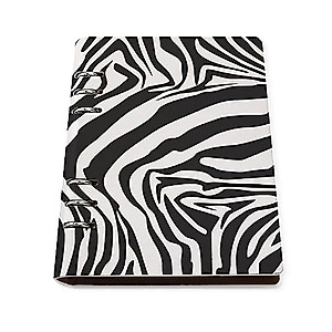 African Zebra Stripes Notebook Cover 6-Ring Binder Portable Planner Book Loose-Leaf Cover for Home Office