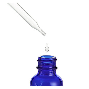 Juvale 12 Pack Dropper Bottles, 1oz Glass Bottles with Glass Eye Droppers, 94 Labels, Empty Tincture Bottles for Essential Oils & More Liquids, Cobalt Blue