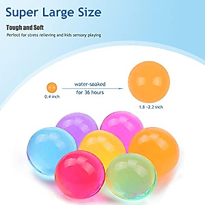 500PCS Large Water Gel Beads, Jumbo Water Growing Balls for Kids Non Toxic Sensory Playing ,Giant Water Jelly Pearls Rainbow Mix for Plants Vase Filler,Wedding Home Decoration （Color mixing-500Pcs）