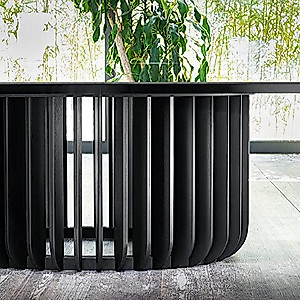 LAKIQ Solid Wood Oval Dining Table Small Space Modern Kitchen Dining Table Wood Top Table for Dining Room Kitchen Small Apartment(Black, 63''L x 31.5''W x 29.5''H)