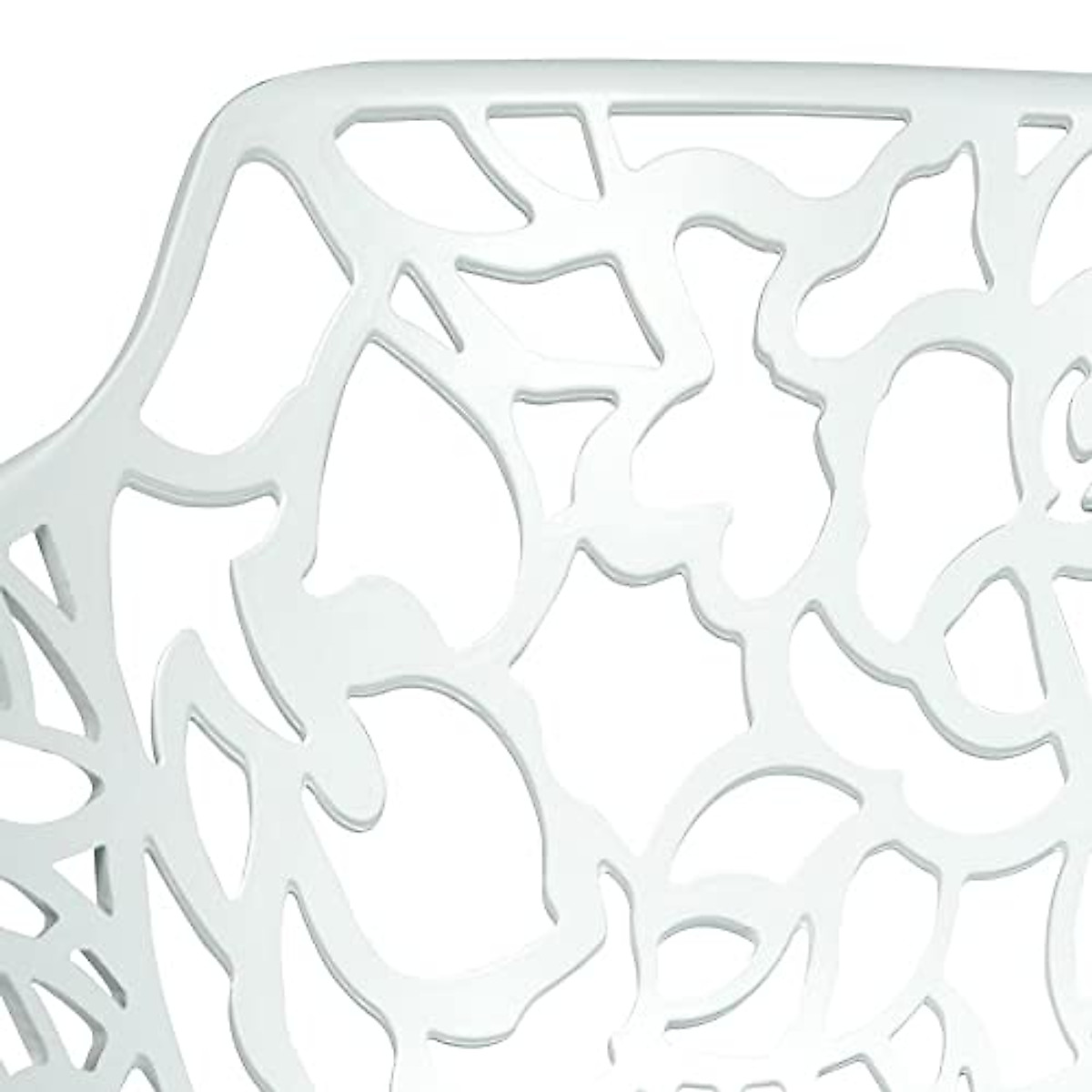 LeisureMod Devon Modern Aluminum Indoor-Outdoor Stackable Side Dining Arm Chair, Set of 2 (White)