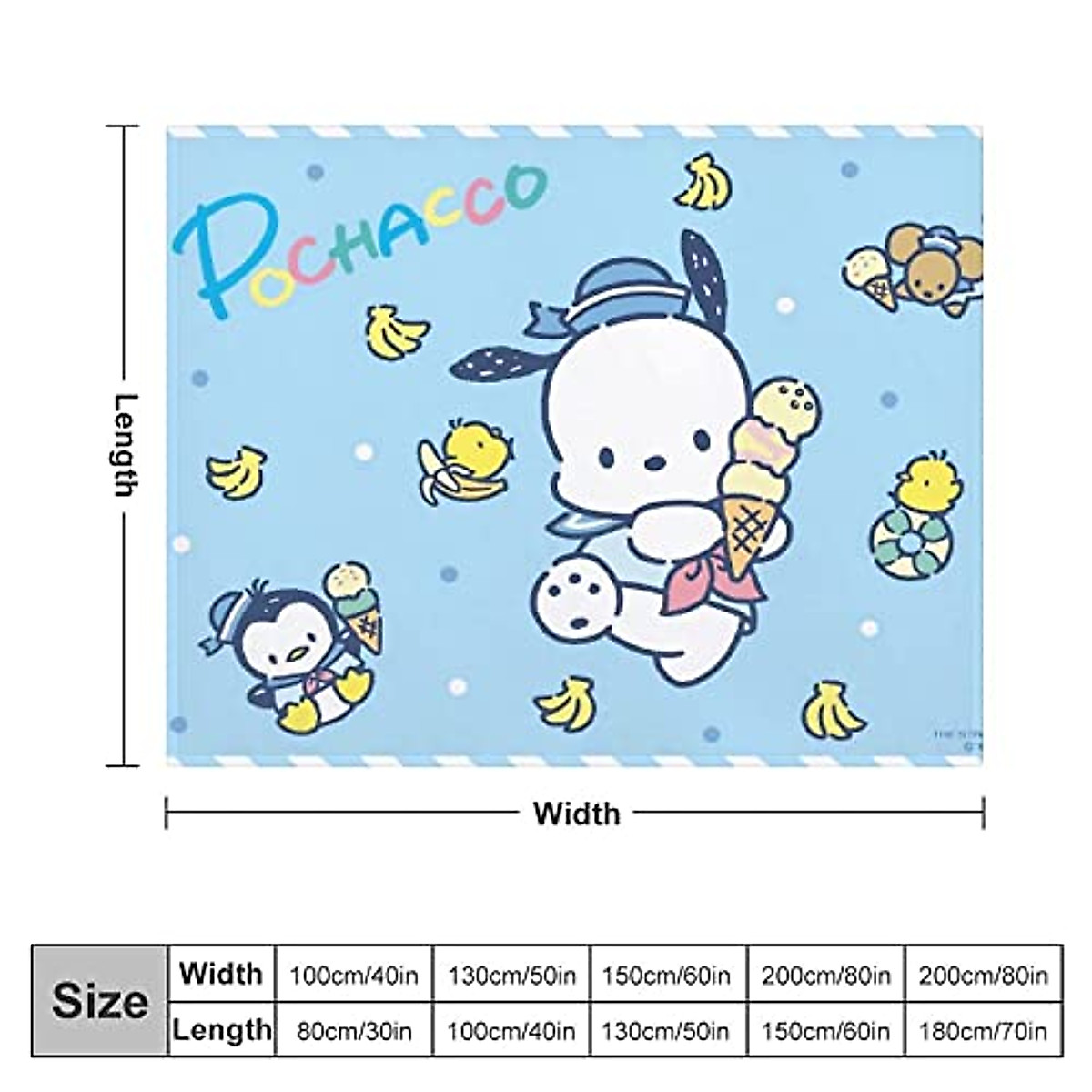 Ladycute P0ch-acc0 Flannel Throw Blanket Cozy Fluffy Prevent Pilling Resist Wrinkles for Bed Living Room Couch Chair Travel 40"x50"