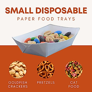 JA Kitchens Mini White Paper Food Tray - 250 Pieces 1/4 Pound Tray