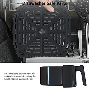 Adoolla 5.0 Qt Air Fryer Oven, Nonstick Cooker with Recipes, Oil Free, Electric Hot Air Fryer, Black