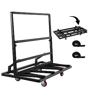 Eastrexon Folding Drywall Cart, Drywall Dolly with PU Swivel Casters, 44.5" x 22" x 37" Plywood Cart with 2200 LBS Load Capacity, Portable Panel Truck Cart for Handling Plywood, Plasterboard, Glass