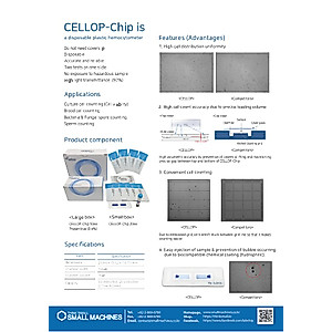 Cellop-Chip NG (No Grid), Gridless Cellop Chip hemocytometer, Microscope Slide, 10µL Chamber Volume, 1.6mm Thickness (Pack of 50)