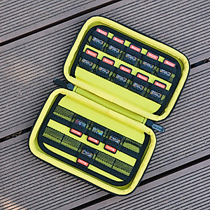 Game Card Holder Storage Case for Nintendo Switch or PS Vita or SD Memory Cards (Black/Yellow)