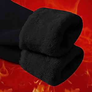 INESVER Fleece Lined Leggings Women Winter Warm Yoga Leggings Thermal Sherpa Lined Pants High Waisted Slim Fit Pants