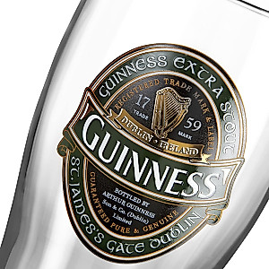 Guinness Stout Beer Glass Green Ireland Collection Twin Pack | Official Merchandise Pint Glasses Set of 2 | Perfect Irish gifts for Beer Lovers