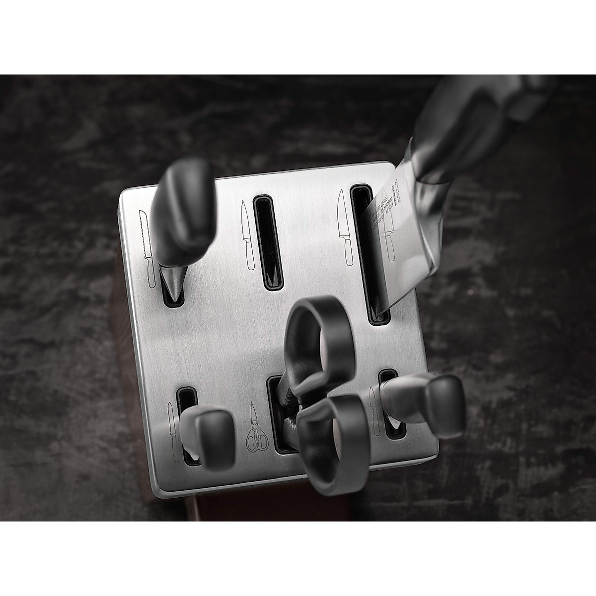 ZWILLING Self-Sharpening Knife Block, 7 Piece, Stainless Steel, White