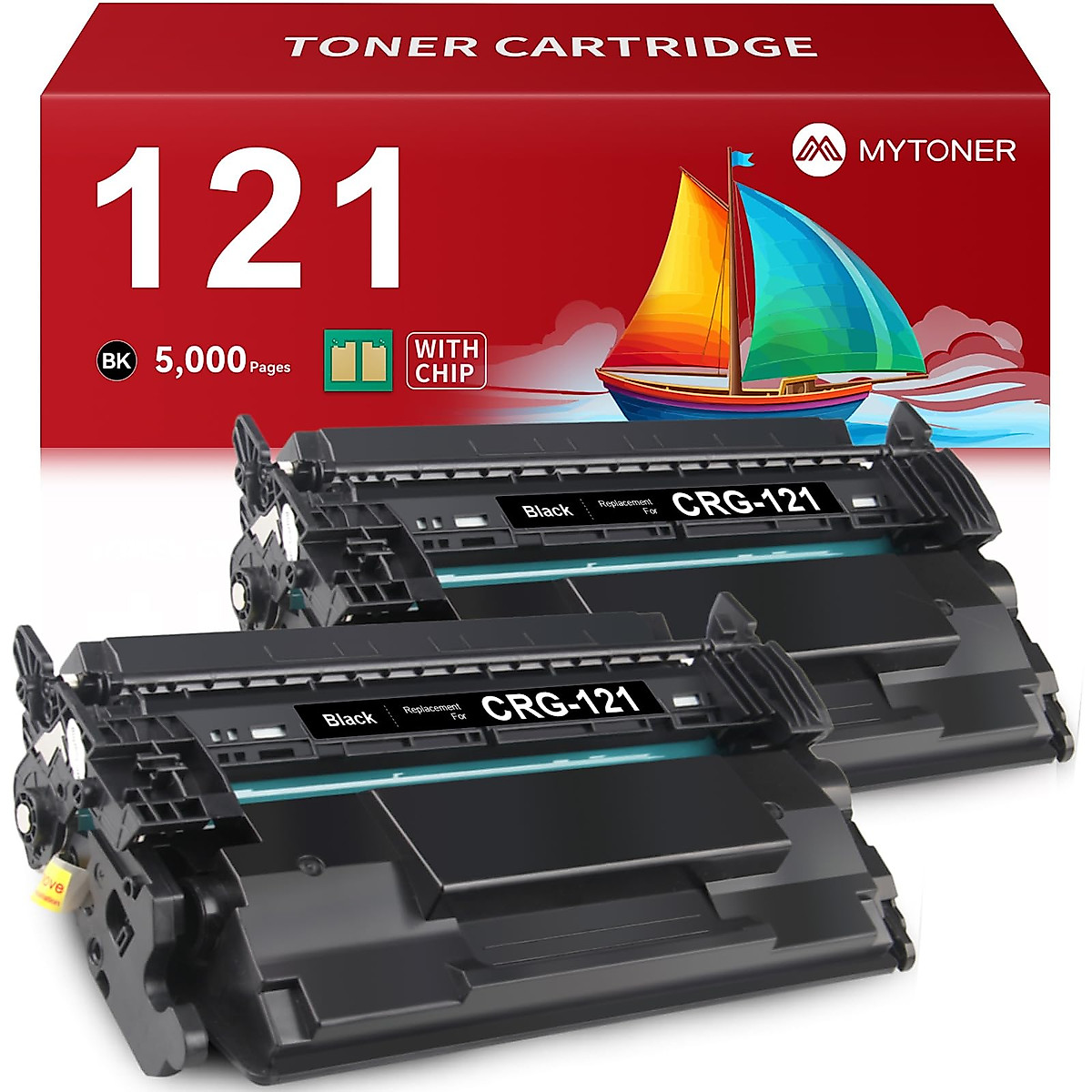 MYTONER Compatible Toner Cartridge 121 Replacement for Canon 121 CRG-121 3252C001 Work with imageCLASS D1650 D1620 Printer (Black, 2-Pack)