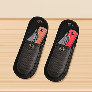 Obfuscate Nylon Pocket Knife Sheath for Carrying Folding Knives and Accessories with Snap Closure and Vertical Carry Belt Loop Belt Knife Holster Nylon Utility Holster of Outdoor or EverydayUse 4 PCS