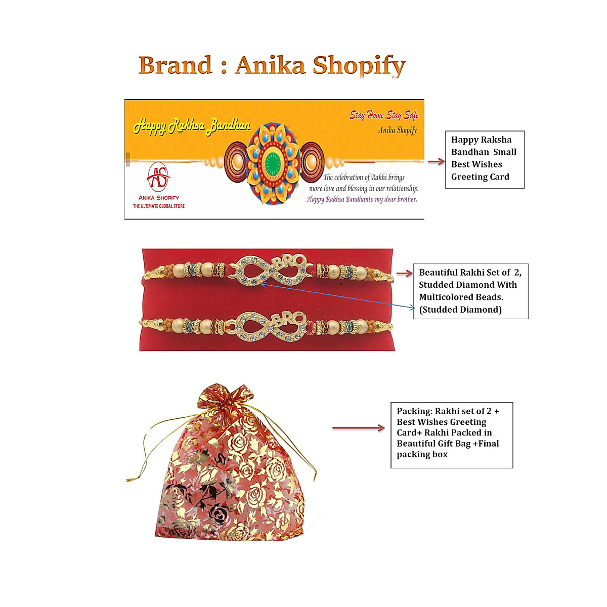 Rakhi Traditional for Brother Sister, Beautiful & Fancy Designer Raksha Bandhan Rakhi Gift for loving Brother/Sister, Father and Family. (Design 3 - Super Snake designer Rakhi - Set of 2, Small)