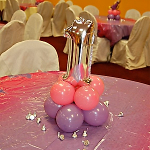 Glanzzeit 16 Inch Silver Foil Balloons Letters A to Z Numbers 0 to 9 for Prom Wedding Birthday Party Decor (Number 1)