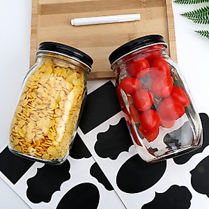 QAPPDA 32 OZ Glass Jars with Lids Set of 12,Clear Wide Mouth 1000ML Glass Mason Jar with Airtight Lid,Durable Glass Food Storage Canning Jars for Pickles,Jams,Preserving