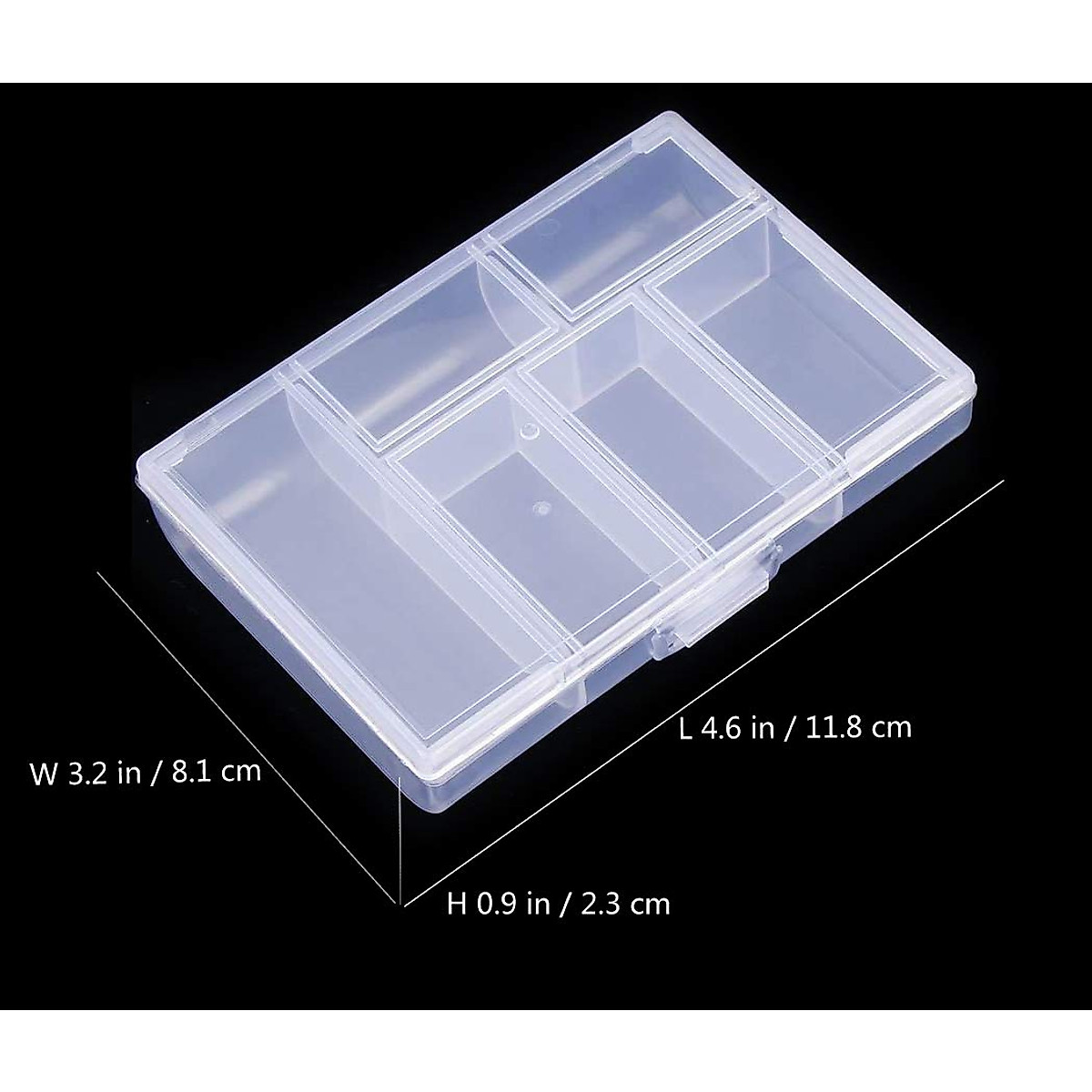 DongciTACi 4 Pack 6 Grids Plastic Organizer Box Storage Container Jewelry Box For Fishing Tackles Nail Rhinestones Beads Art DIY Crafts Organizer Clear